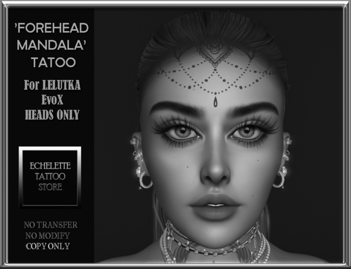 Second Life Marketplace - DEMO_[ECHELETTE] 'Forehead Mandala' Tattoo